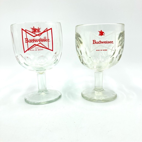 Budweiser | Dining | Budweiser Beer Glass Goblets Vintage Anheuser ...